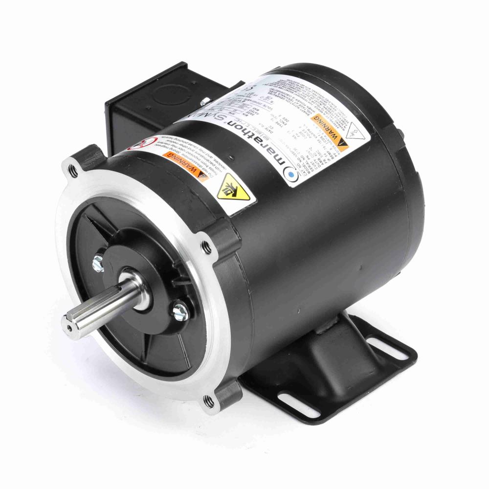 SY003 Marathon PMAC Motor (1 HP, 56Z Frame, 6.5" Diameter, TENV Enclos ...